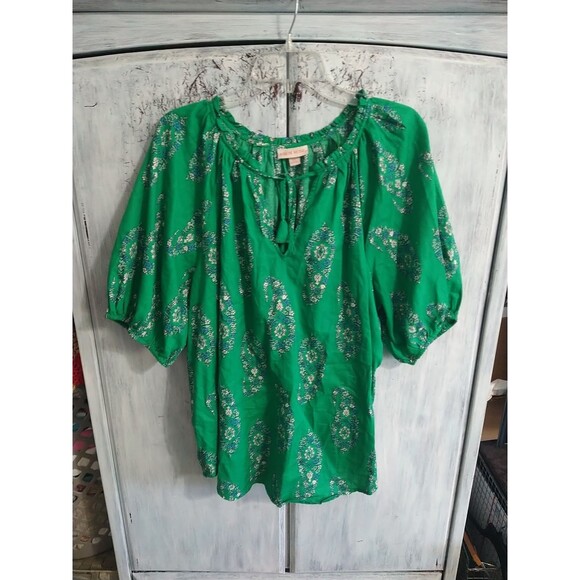 Knox Rose | Tops | Knox Rose Puff Sleeve Floral Tassel Blouse Xxl Boho ...